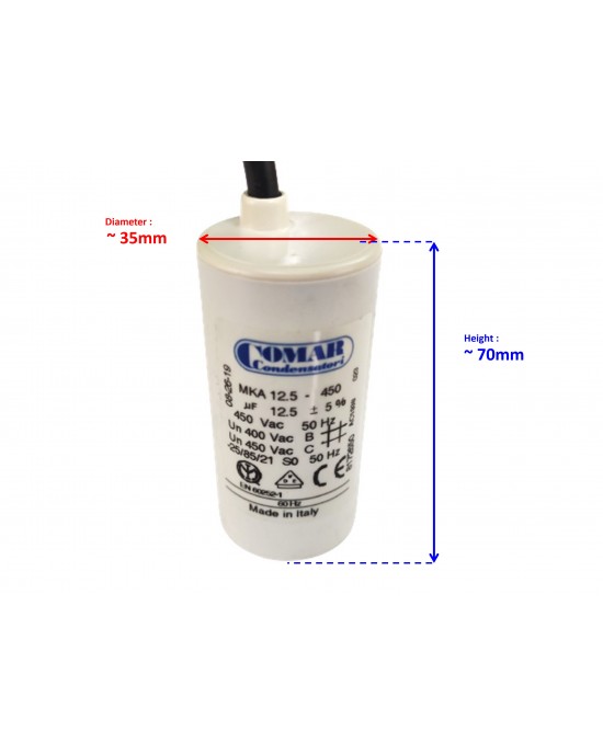 Made in Italy Motor Electrolytic Comar Condenser Capacitor wire 450Vac ...